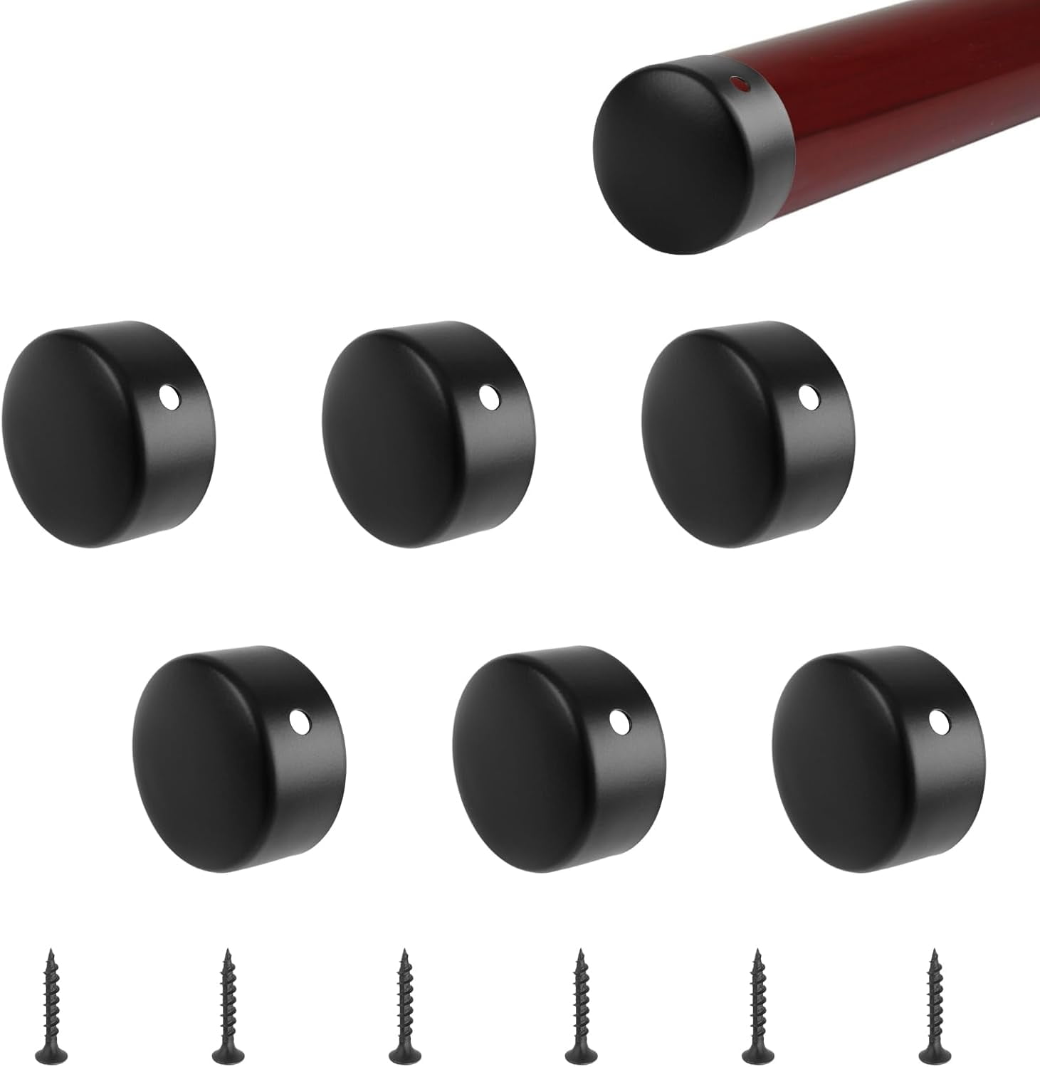 LUU-Handrail End Cap, 4PCS 201 Stainless Steel Round Handrail End Caps ...