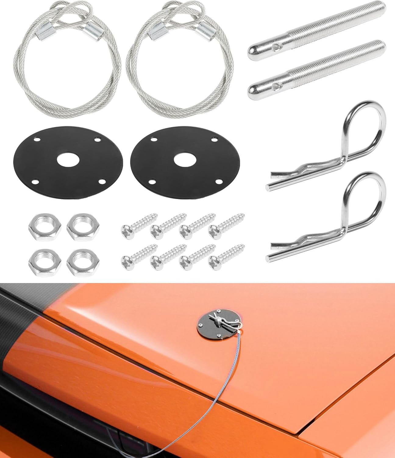 LUU-Hood Pins,Hood Pins Kit for Car,Car Accessories Stainless Steel ...