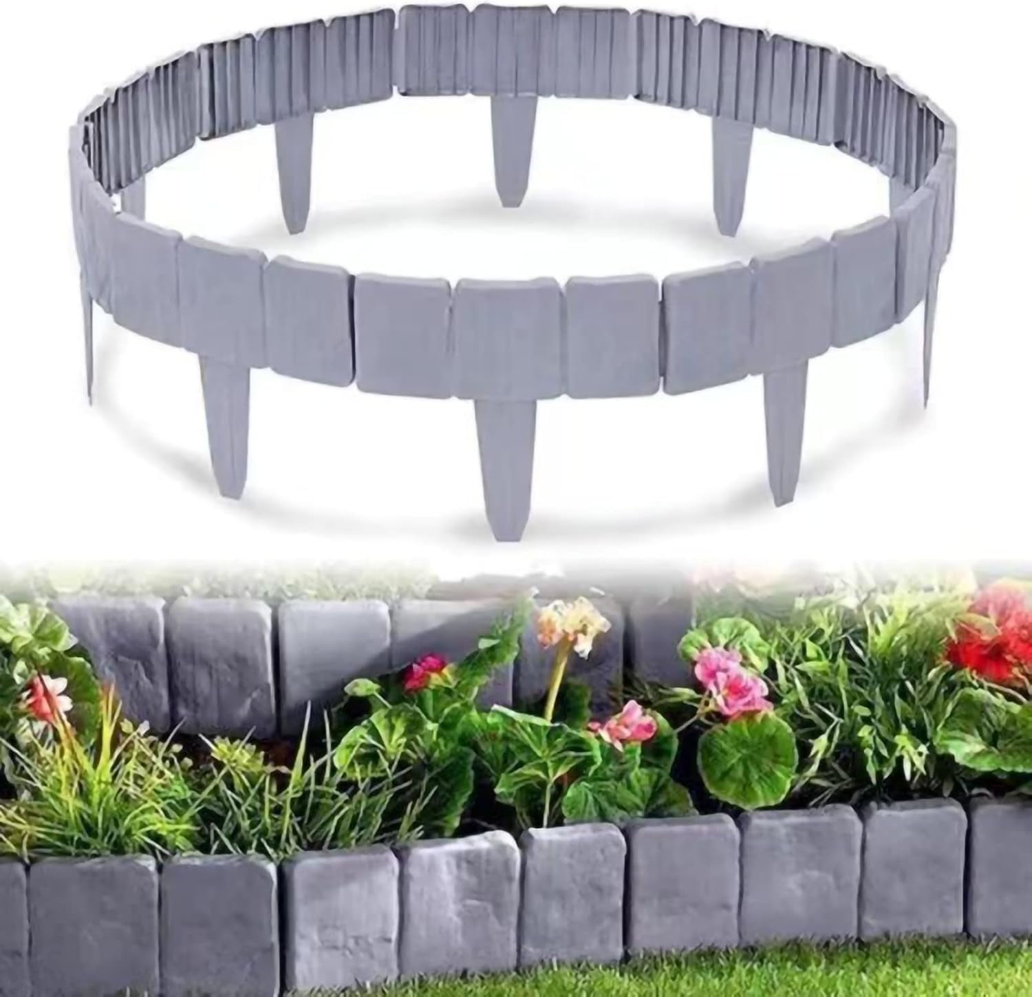 LUU-Landscape Edging Border 10 Pack Garden Edging Border No Dig Fence ...
