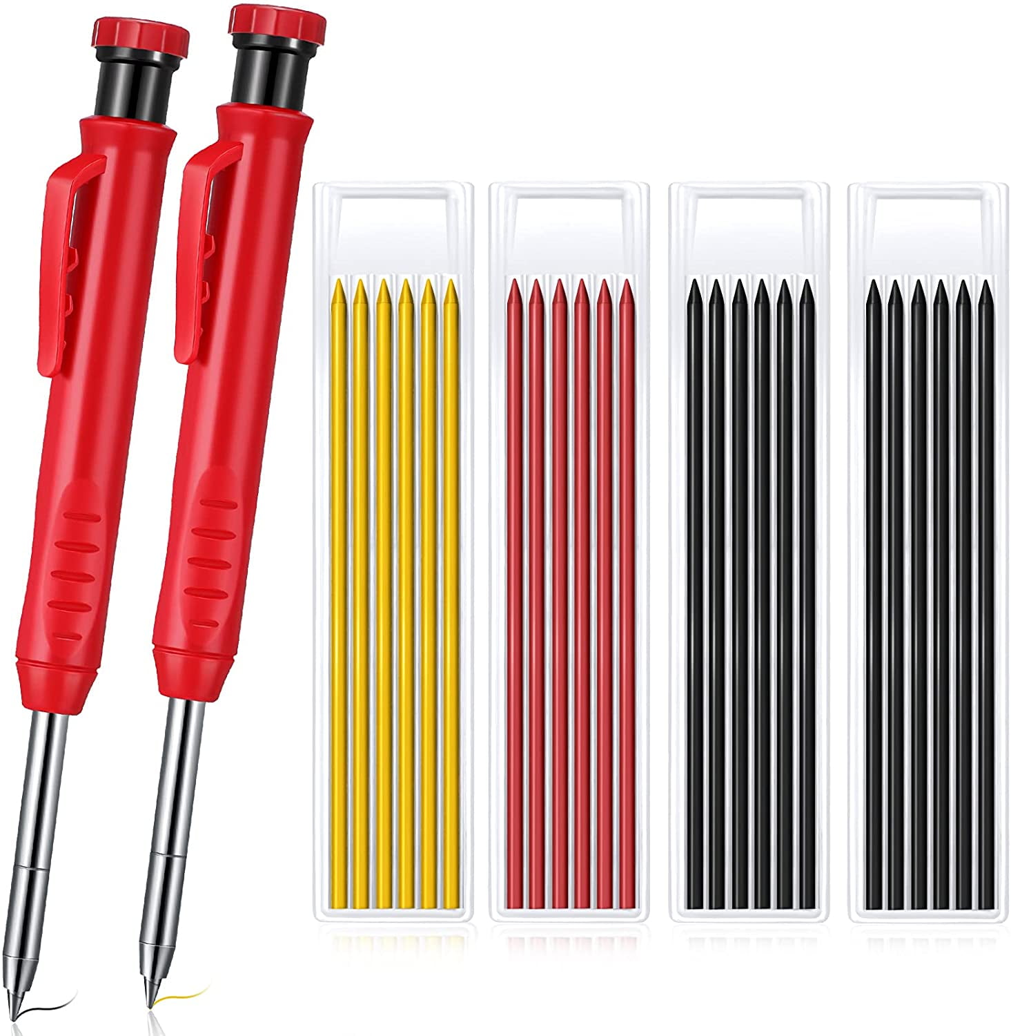 LUU-Mechanical Carpenter Pencils, Construction Pencils Set, Solid ...