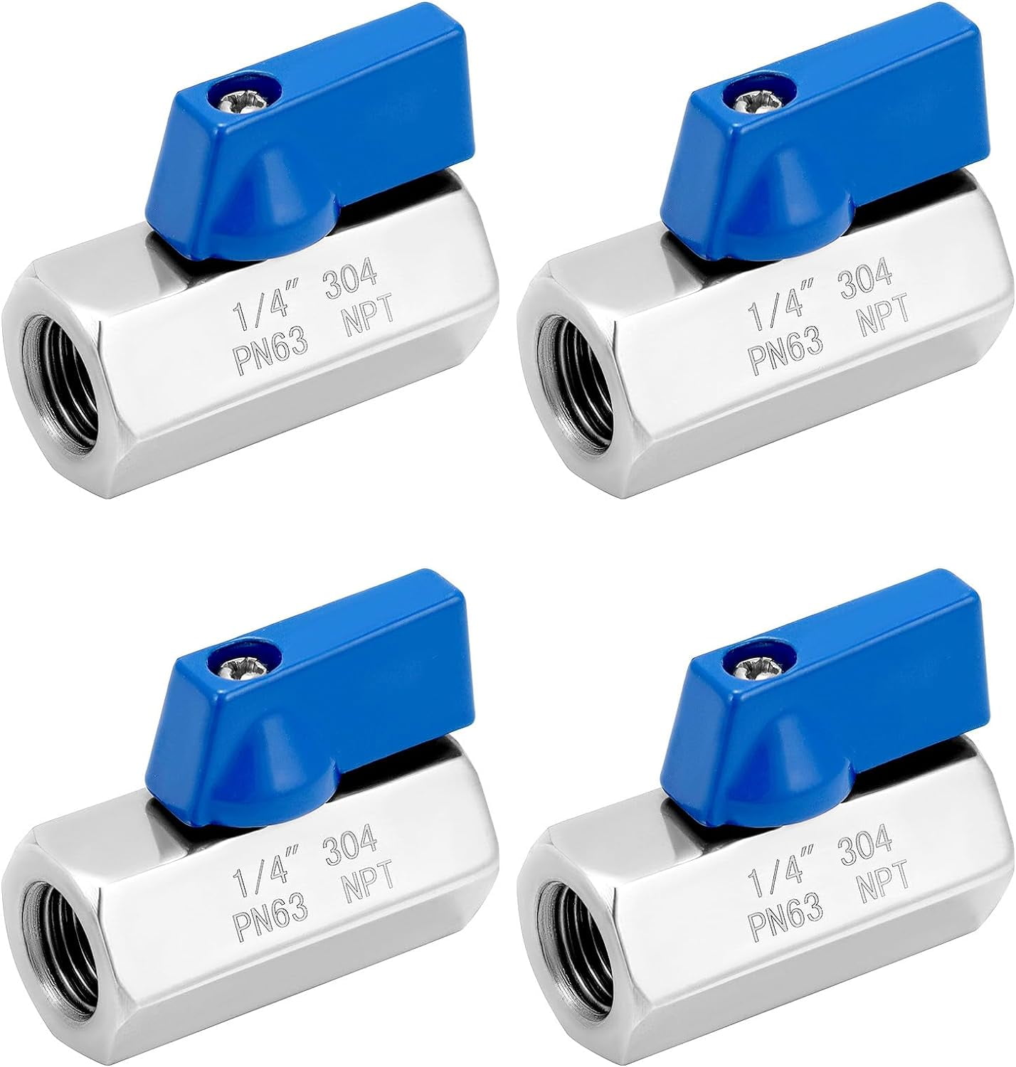 LUU-Mini Ball Valve, 2 Pack 1/4" NPT Thread Female and Male 304 ...