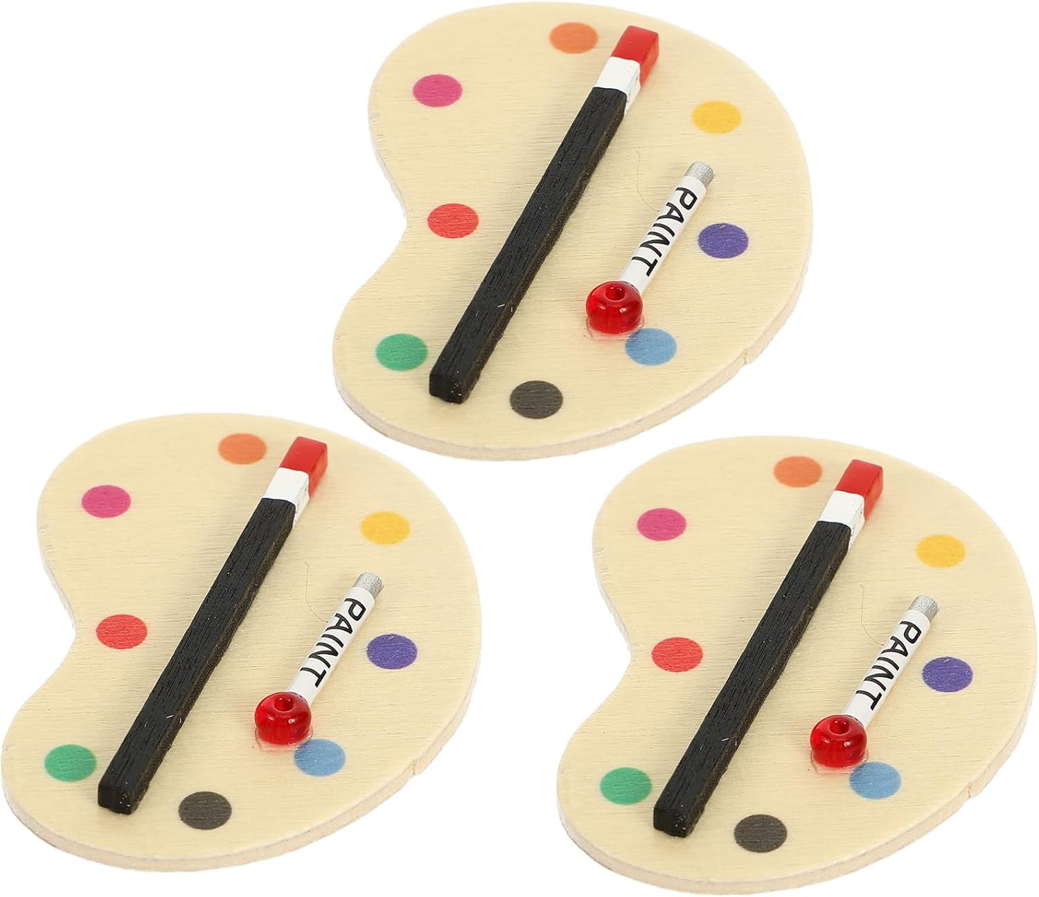 LUU-Miniature Paint Palette Set 3Pcs 1:12 Dollhouse Palettes Miniature ...