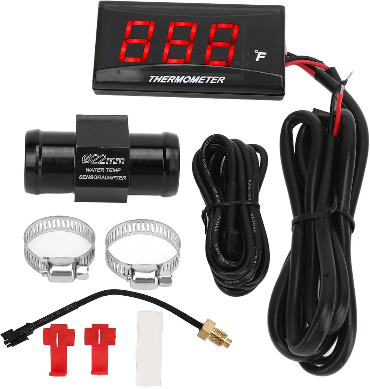 LUU-Motorcycle Water Temperature Gauge Kit, DC 12V Universal Motorcycle ...