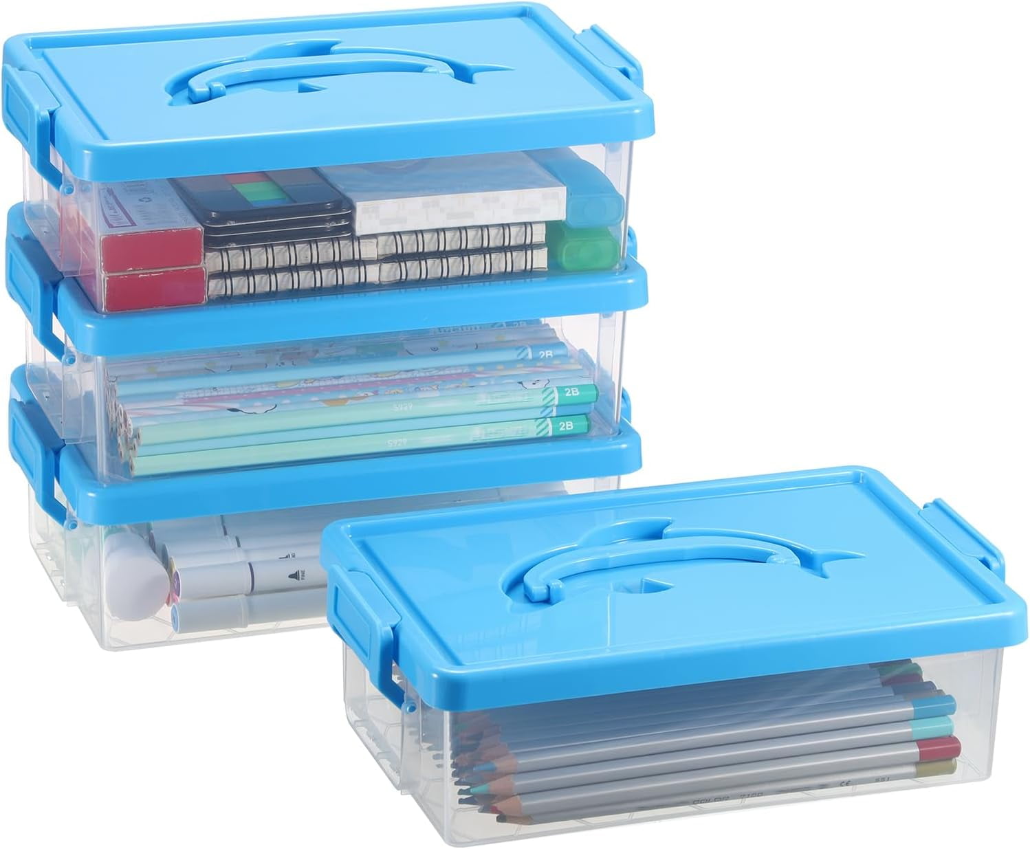 LUU-NEW UPDRADED Dolphin Pencil Boxes- 4 Pack Extra Large Pencil Box ...
