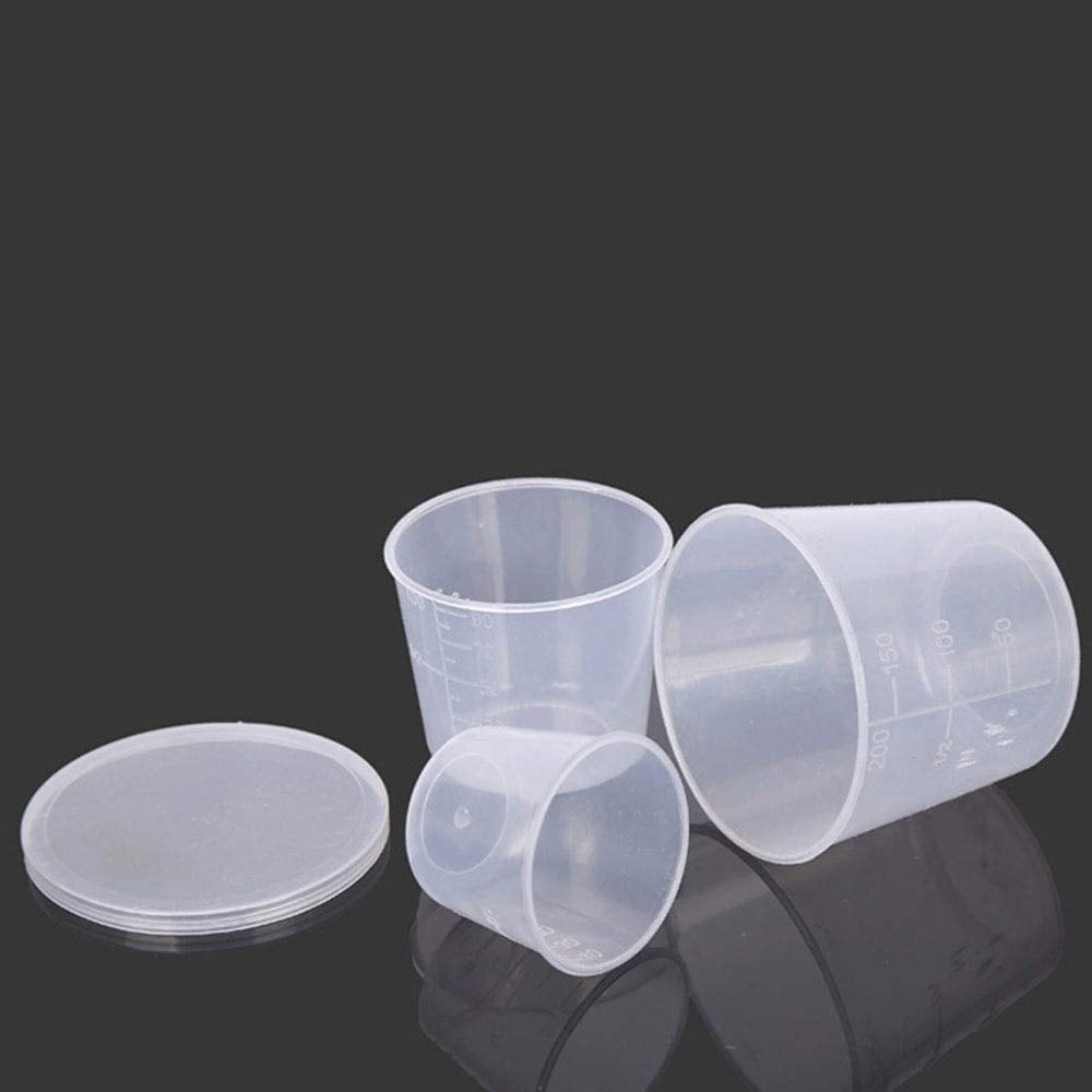 LUU-Pack of 8 Capacity Transparent Kitchen Laboratory Plastic Graduated ...