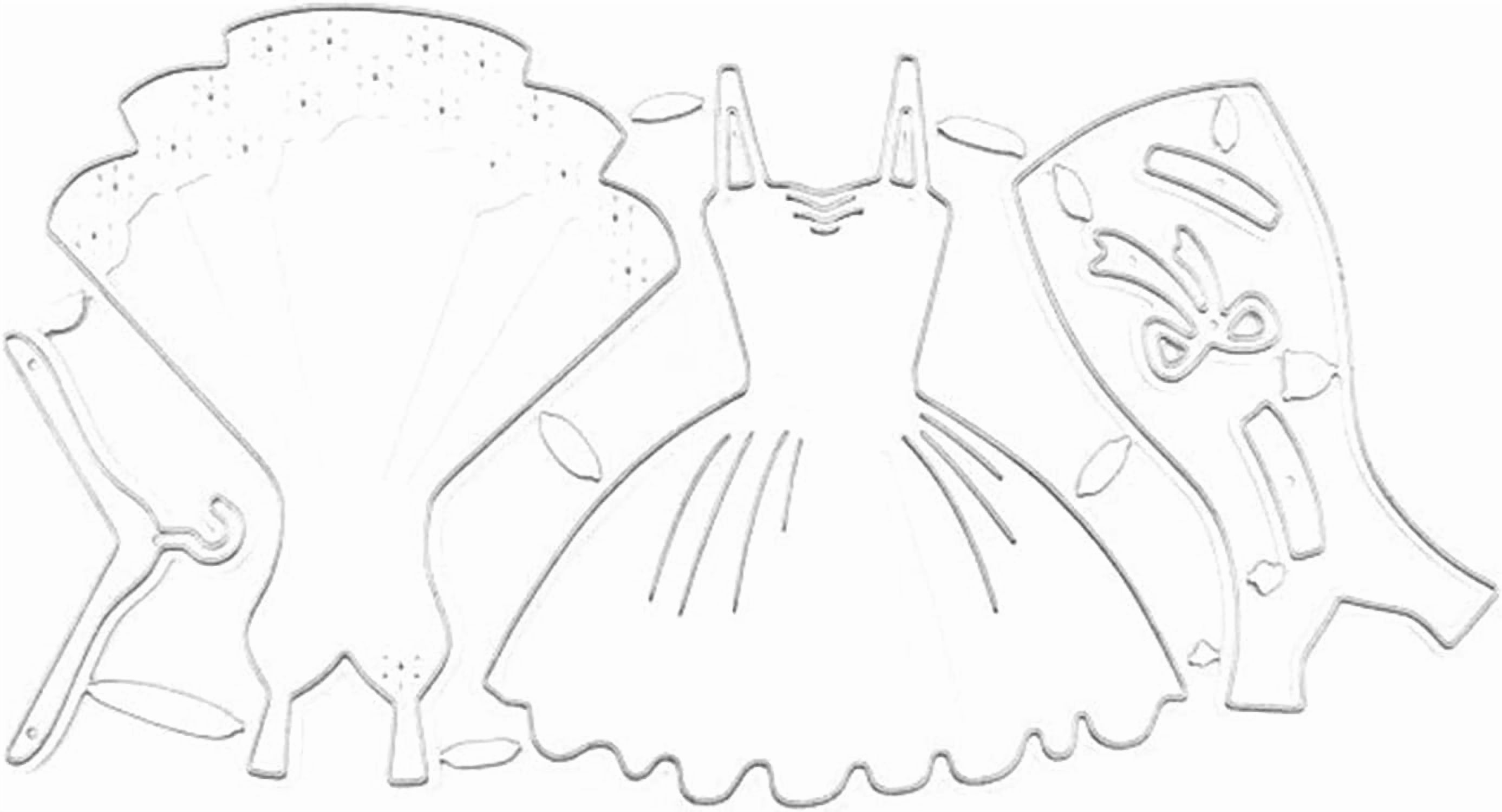 LUU-Princess Dress Frame Die Cut for Card Making, Women Dress Metal ...