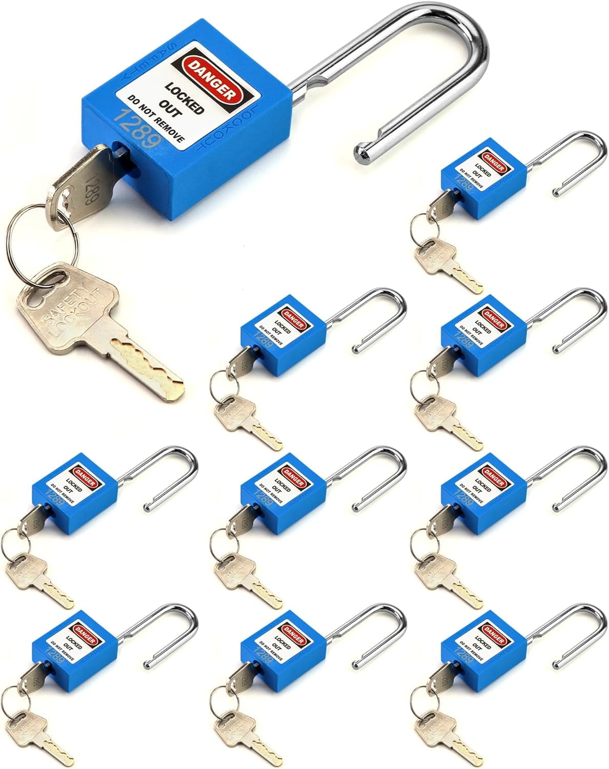 LUU-Red Lockout Tagout Safety Padlock, 2 Padlocks with 4 Keys_SAI ...