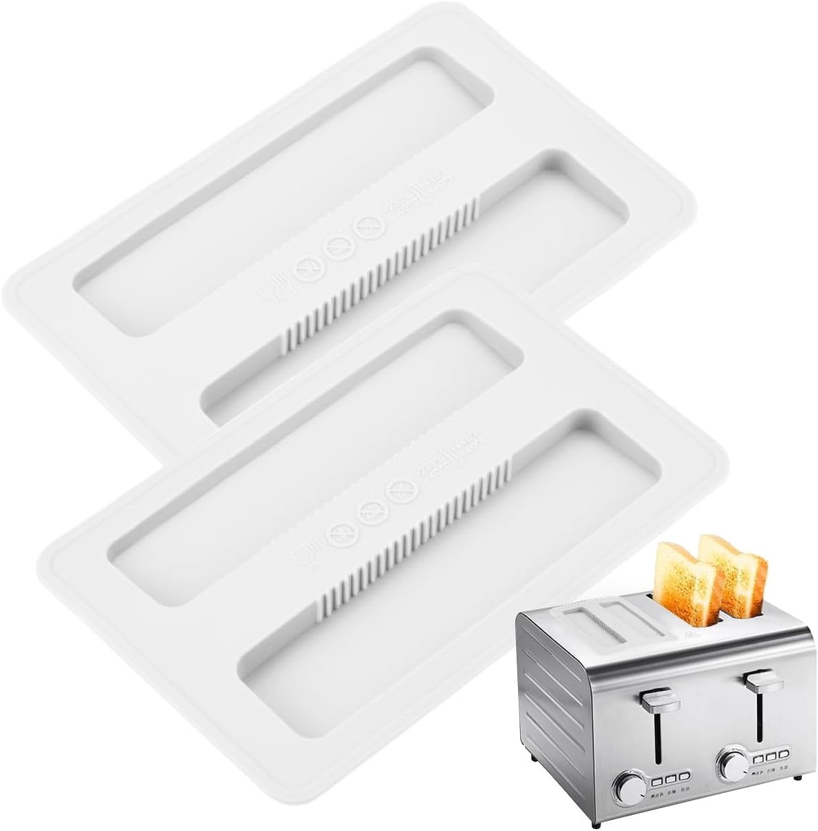 LUU-Silicone Toaster Cover - 2 Pack Dustproof & Heat-Resistant Lid for ...