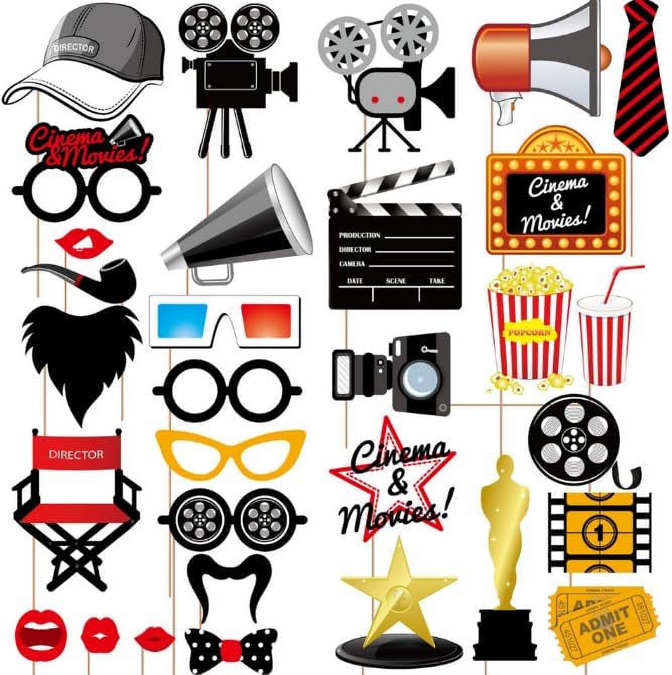 LUU-Veewon Movie Night Photo Props Movie Party Photo Booth Props ...