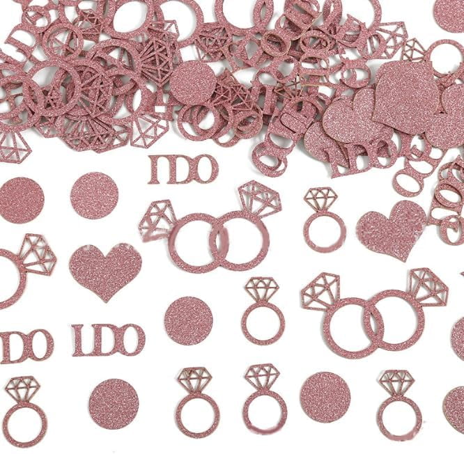 LUU-Veewon Rose Gold Wedding Confetti Glitter Paper Diamond Ring I DO ...