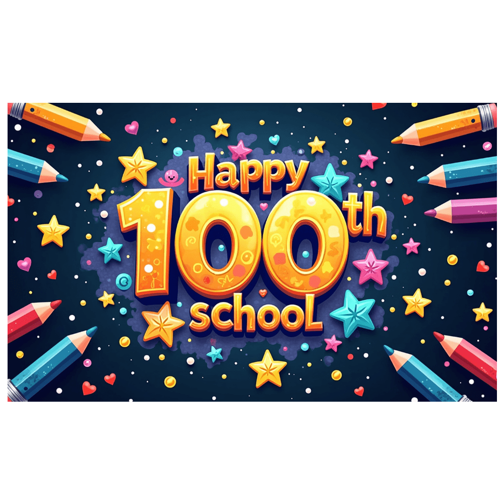 LUUFILx 100th Day of School Backdrop Kids Celebration Party Supplies ...
