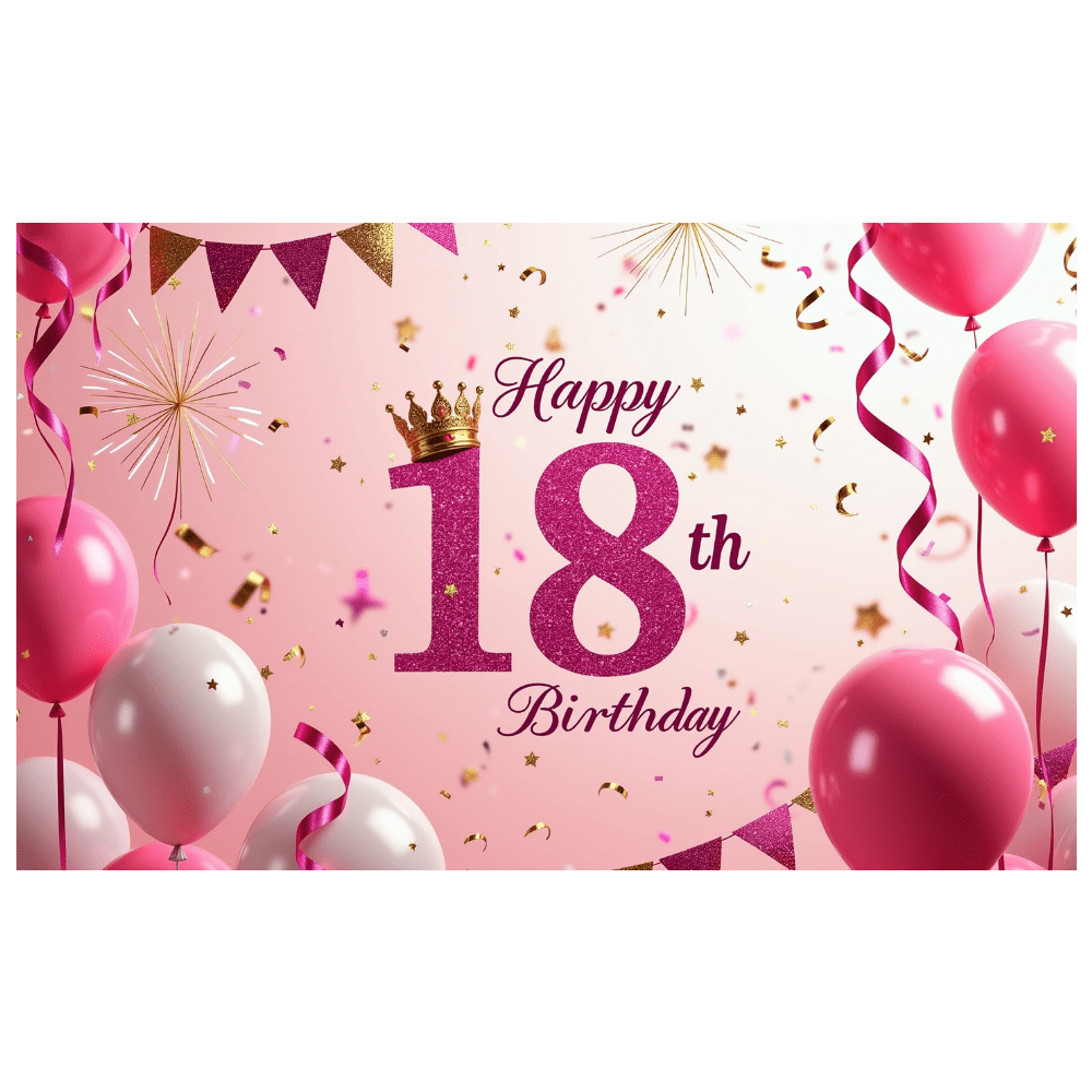LUUFILx 18th Birthday Banner Celebration Party Supplies Backdrop ...