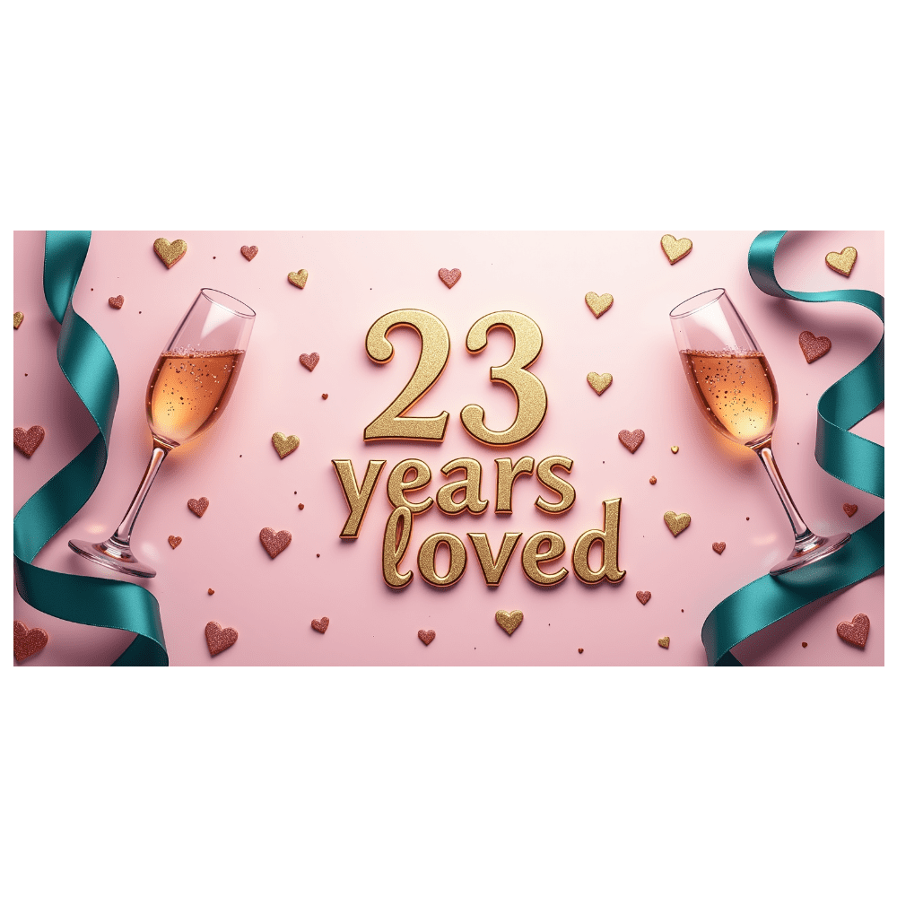 LUUFILx 23 Years Loved Anniversary Backdrop Romantic Celebration Banner ...
