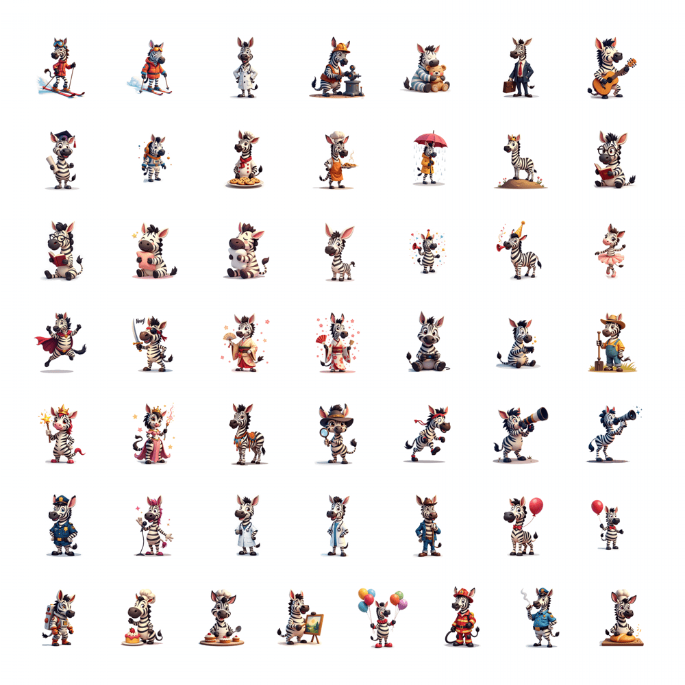 LUUFILx 50pcs Adorable Zebra Cartoon Doctor Animal Stationery Sticker ...