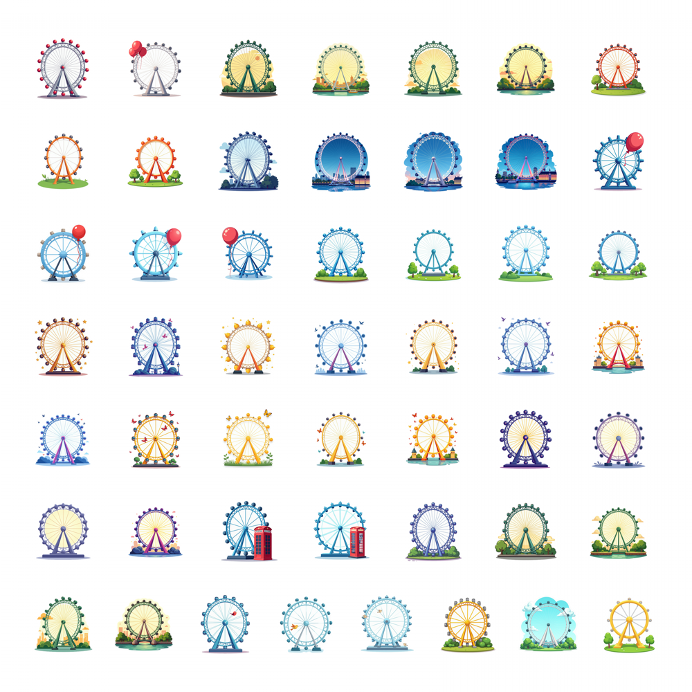LUUFILx 50pcs Amusement Park Ferris Wheel Balloon Stickers Kids ...