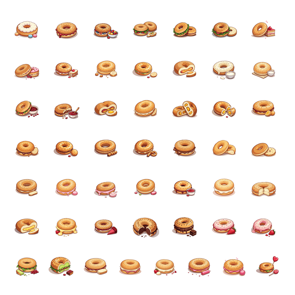 LUUFILx 50pcs Cartoon Bagel Food Stickers Stationery Cute Decals Kids ...
