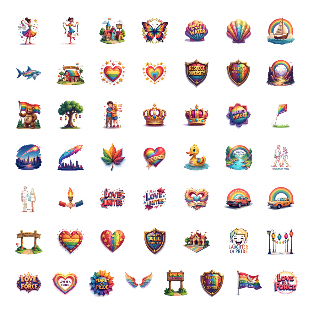 LUUFILx 50pcs Colorful Shield - Shaped Respect Diversity Stickers Kids ...