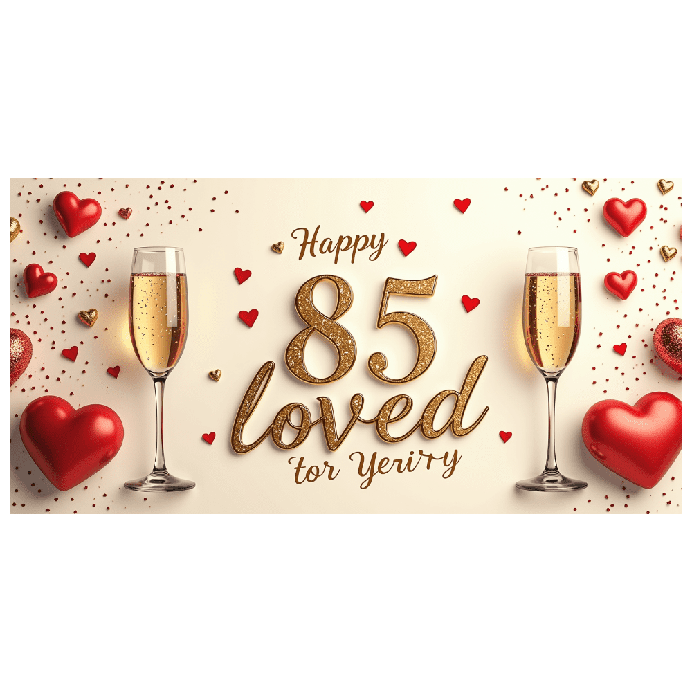 LUUFILx 85 Years Loved Backdrop Banner Birthday Decoration Elegant ...