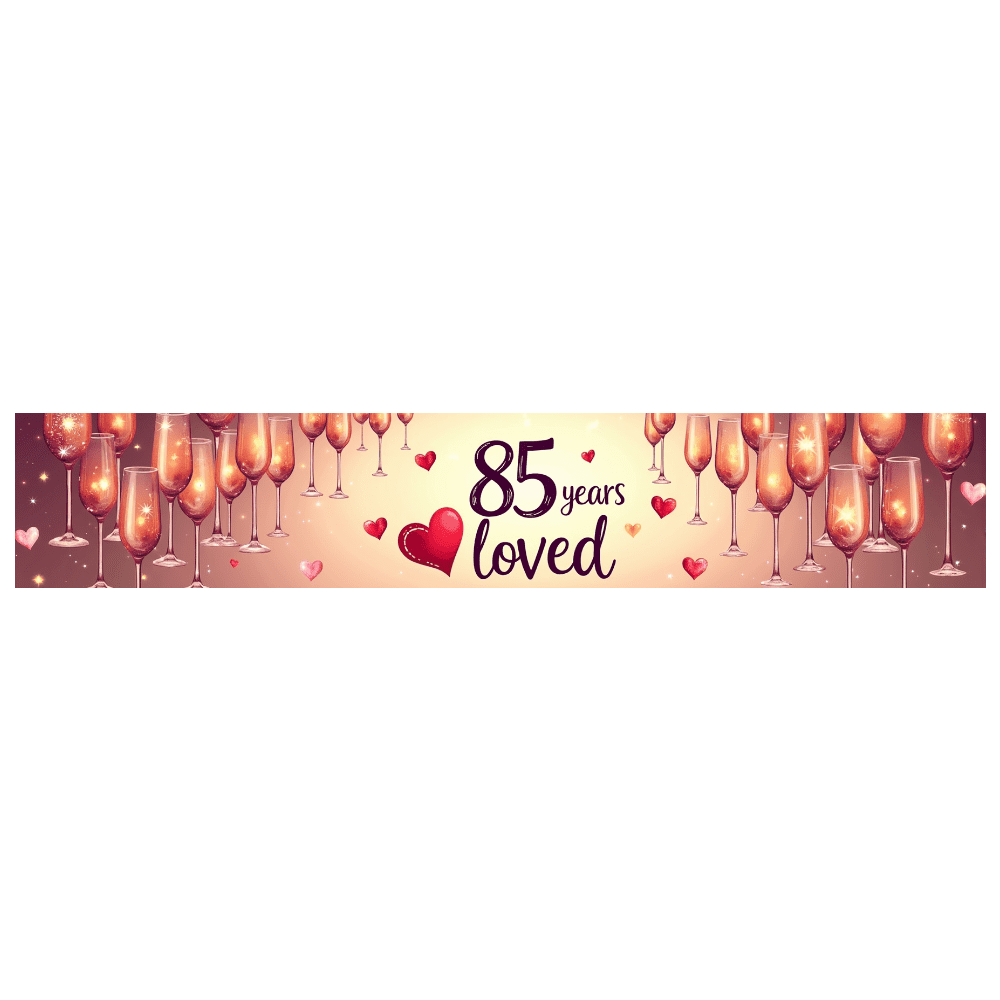 LUUFILx 85th Birthday Celebration Banner Backdrop Love Heart Glasses ...
