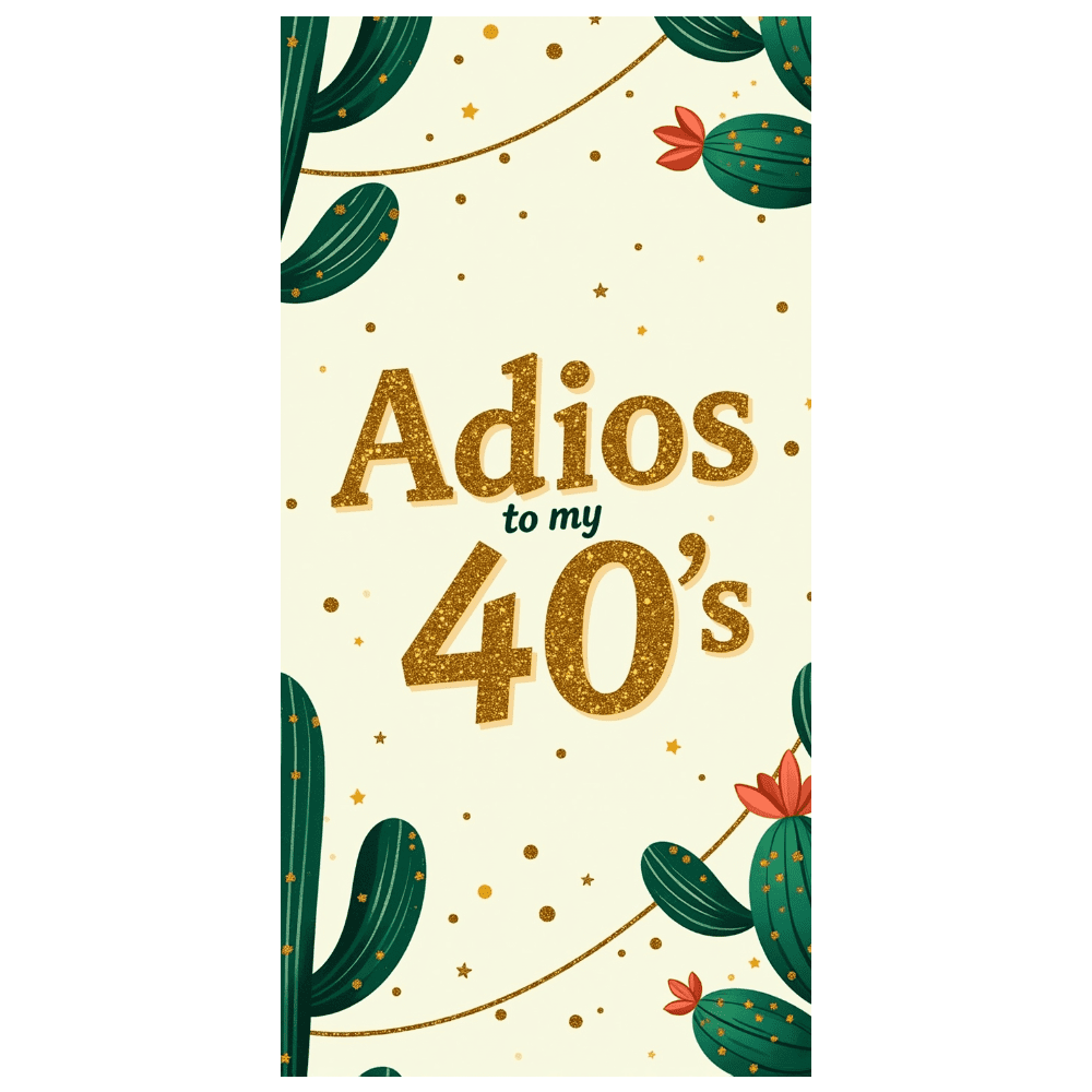 LUUFILx Adios to My 40's Backdrop Cactus Banner Party Supplies ...