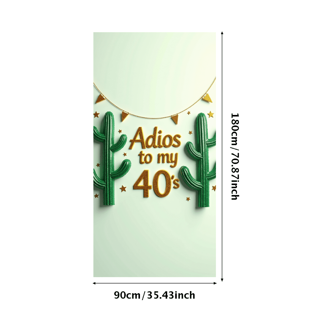 LUUFILx Adios to My 40's Backdrop Cactus Banner Party Supplies ...