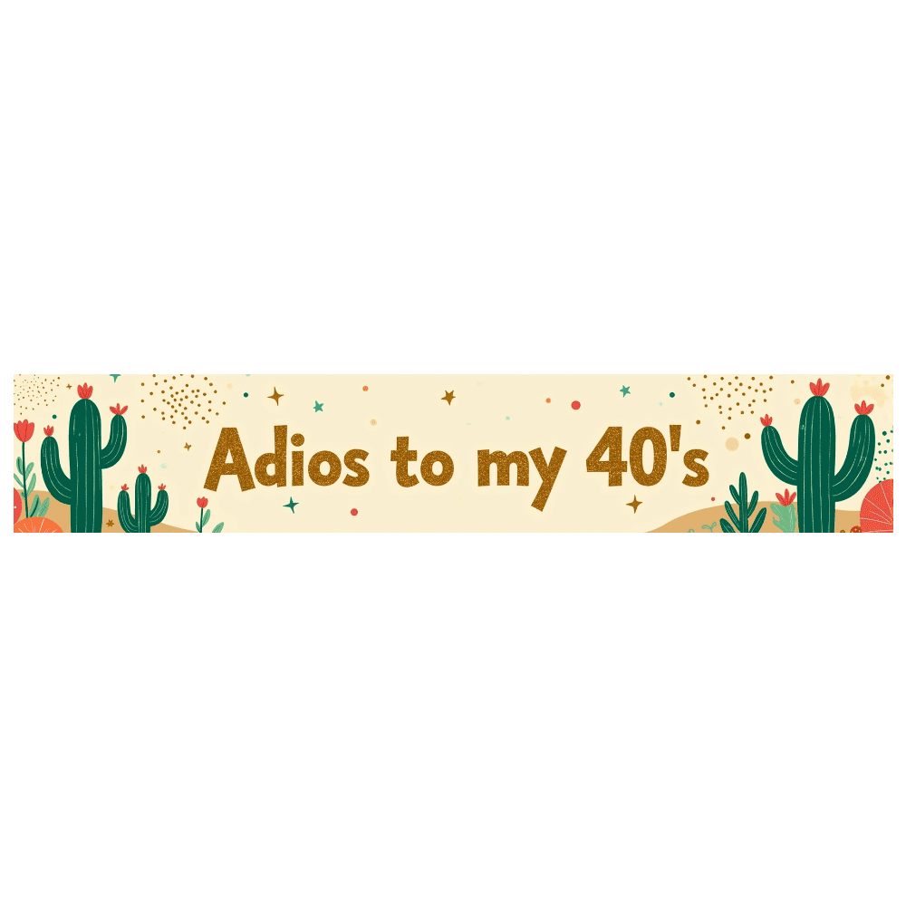 LUUFILx Adios to My 40's Backdrop Cactus Banner Party Supplies ...