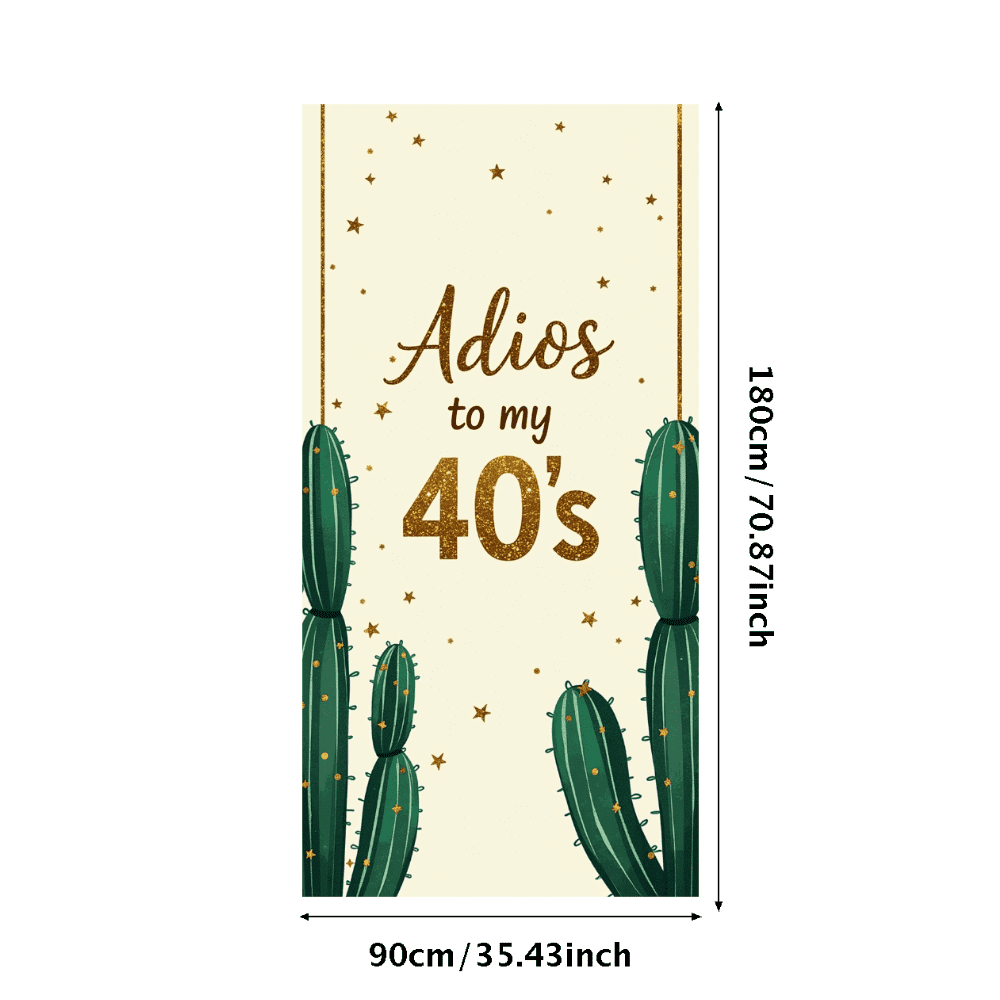 LUUFILx Adios to My 40's Backdrop Cactus Banner Party Supplies ...