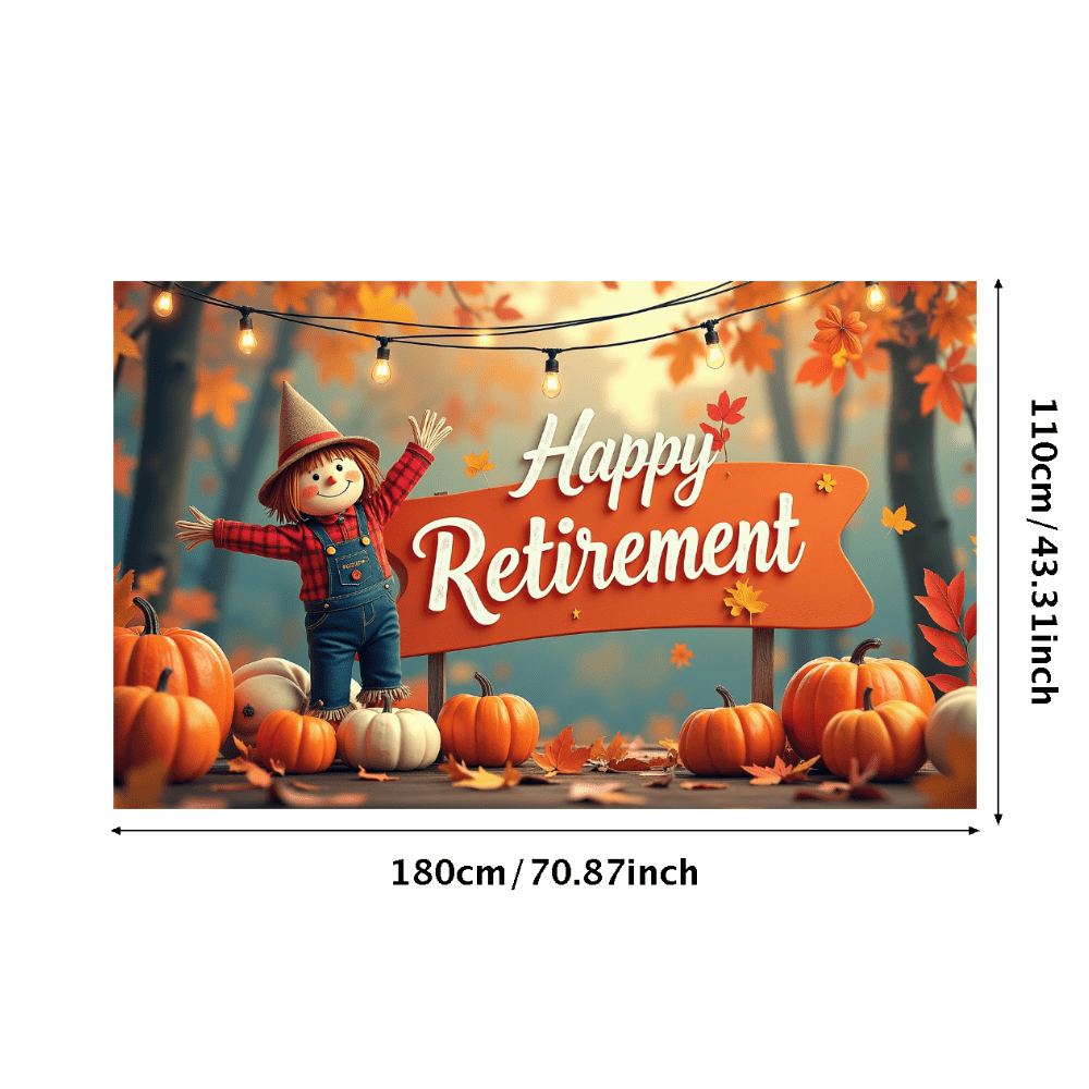 LUUFILx Autumn Themed Happy Retirement Banner, Decorative Backdrop with ...