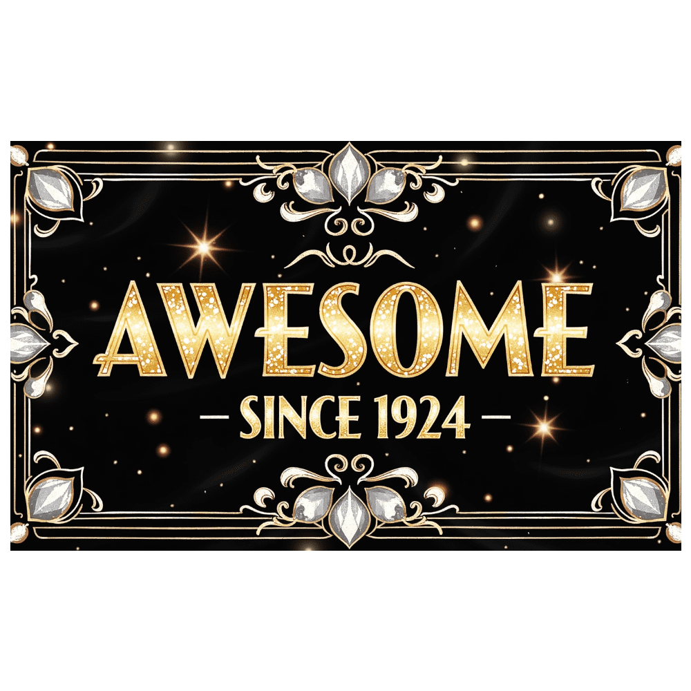 LUUFILx Awesome Since 1924 Backdrop Banner Elegant Sign Home Party ...