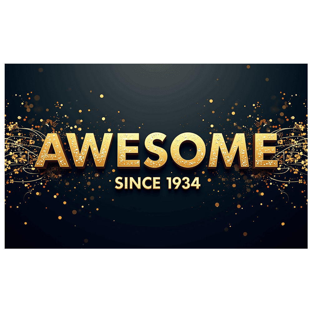 LUUFILx Awesome Since 1934 Banner Golden Lettering Background for Party ...