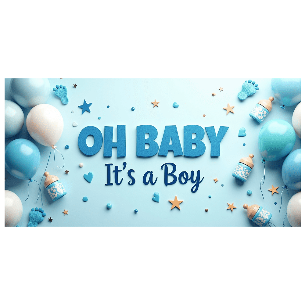 LUUFILx Baby Shower Backdrop for Baby Boy Banner with Balloons and ...