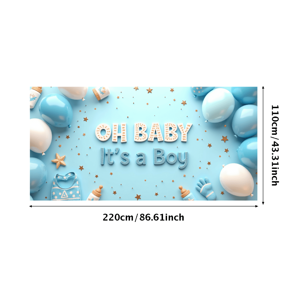LUUFILx Baby Shower Backdrop for Baby Boy Banner with Balloons and ...