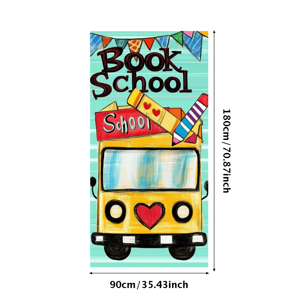LUUFILx Back to School Theme Banner with Colorful School Bus and ...