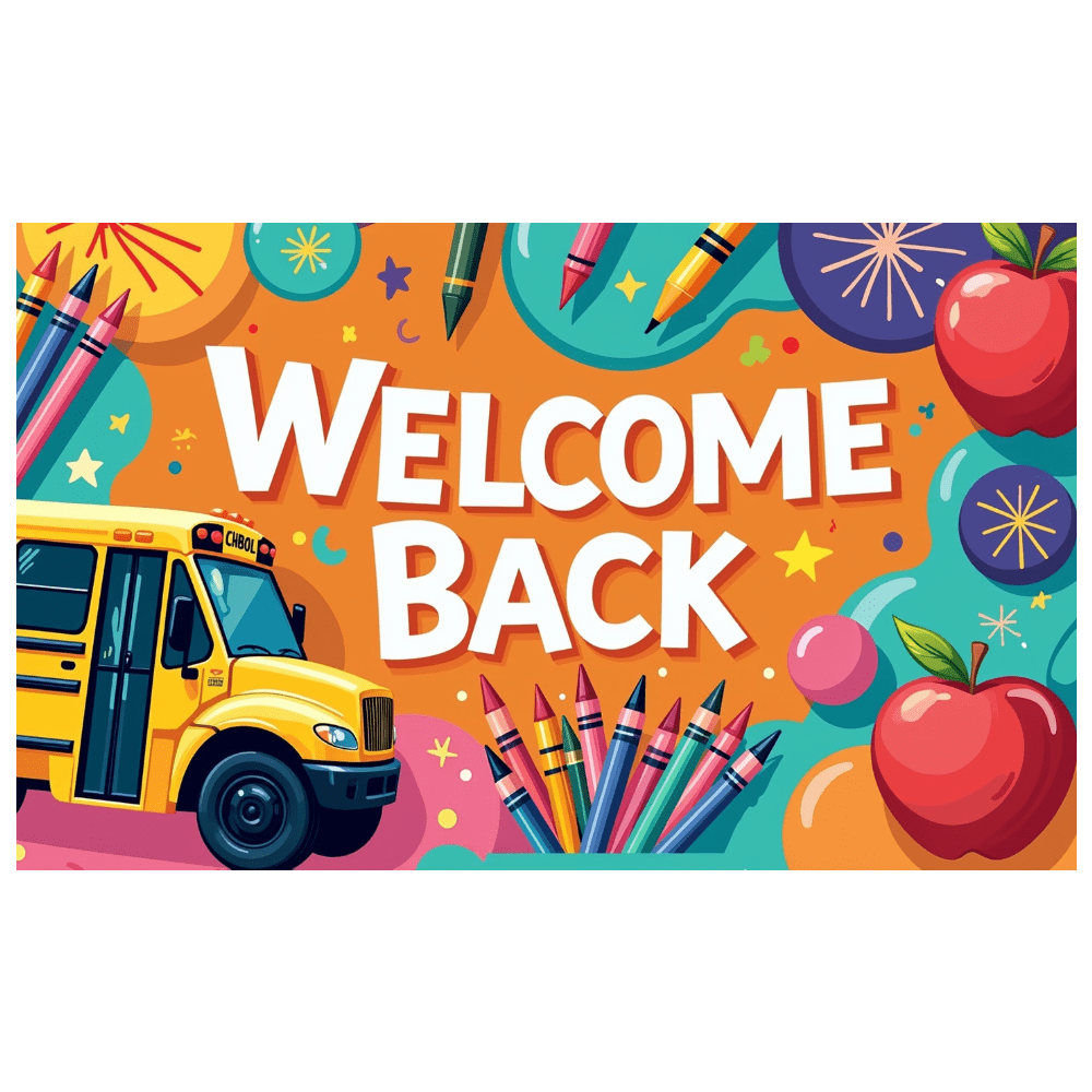 LUUFILx Back to School Welcome Banner Backdrop Educational Supplies ...