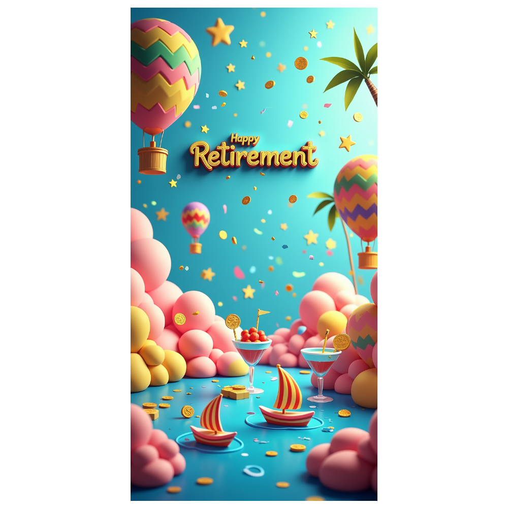 LUUFILx Beach Themed Happy Retirement Backdrop Banner Decorations for ...