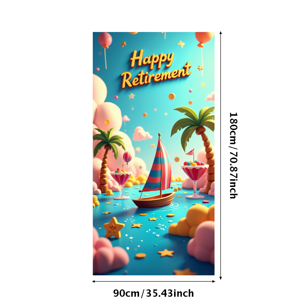 LUUFILx Beach Themed Happy Retirement Backdrop Banner Decorations for ...