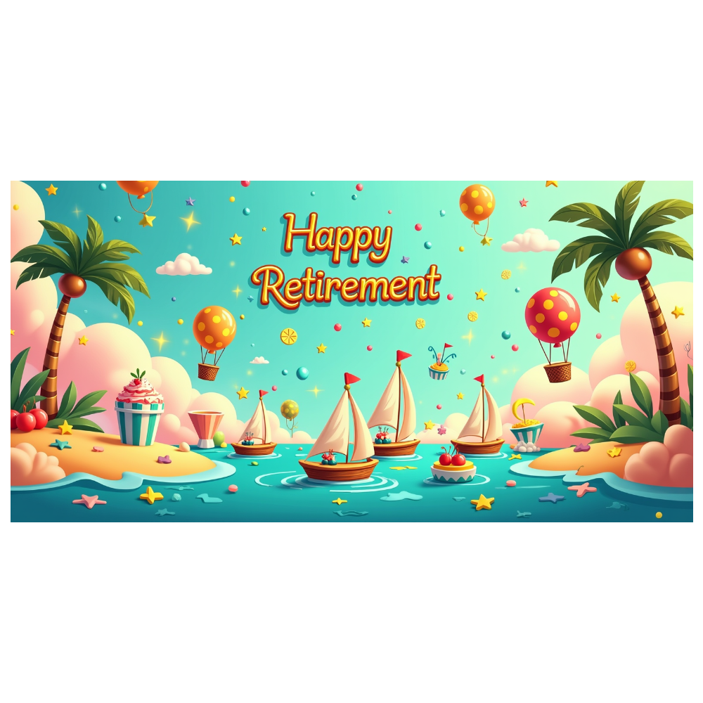LUUFILx Beach Themed Happy Retirement Backdrop Banner Decorations for ...