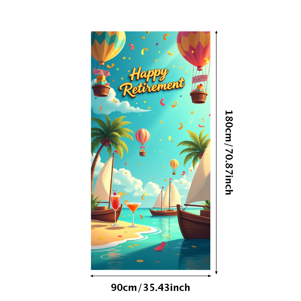 LUUFILx Beach Themed Happy Retirement Backdrop Banner Party Decorations ...
