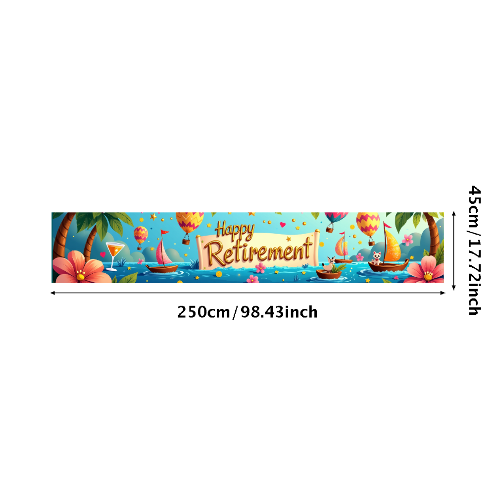 LUUFILx Beach Themed Happy Retirement Backdrop Banner Party Decorations ...