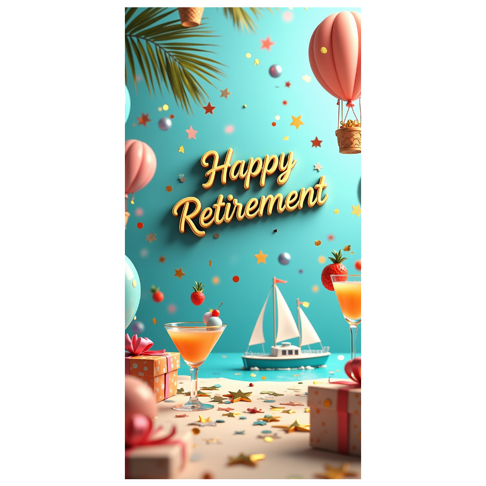 LUUFILx Beach Themed Happy Retirement Backdrop Banner Party Decors for ...