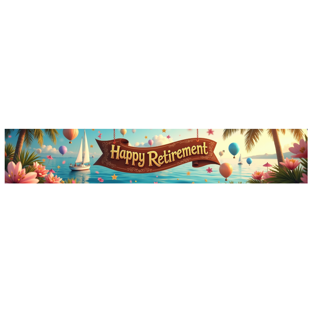 LUUFILx Beach Themed Happy Retirement Backdrop Banner Party Decors for ...