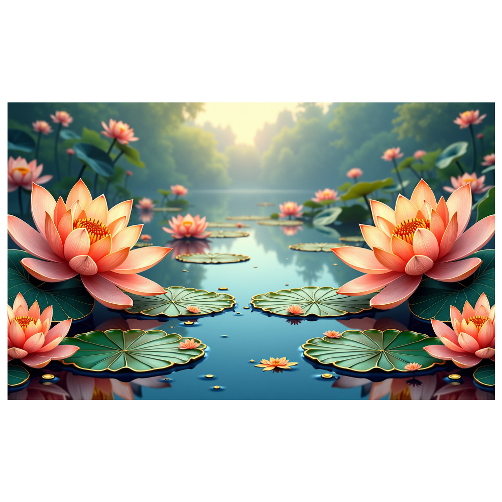 LUUFILx Beautiful Pink Lotus Backdrop Banner Magical Firefly Elements ...