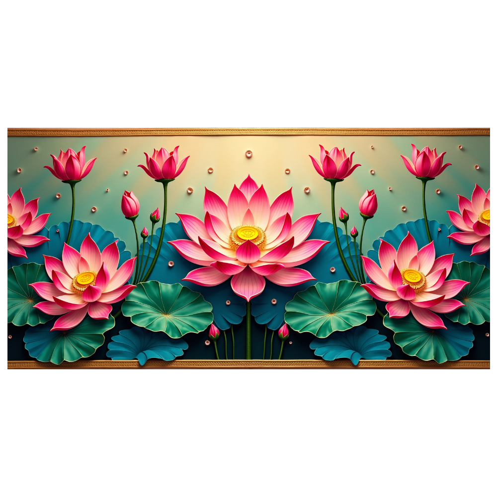 LUUFILx Beautiful Pink Lotus Backdrop Banner Magical Firefly Elements ...