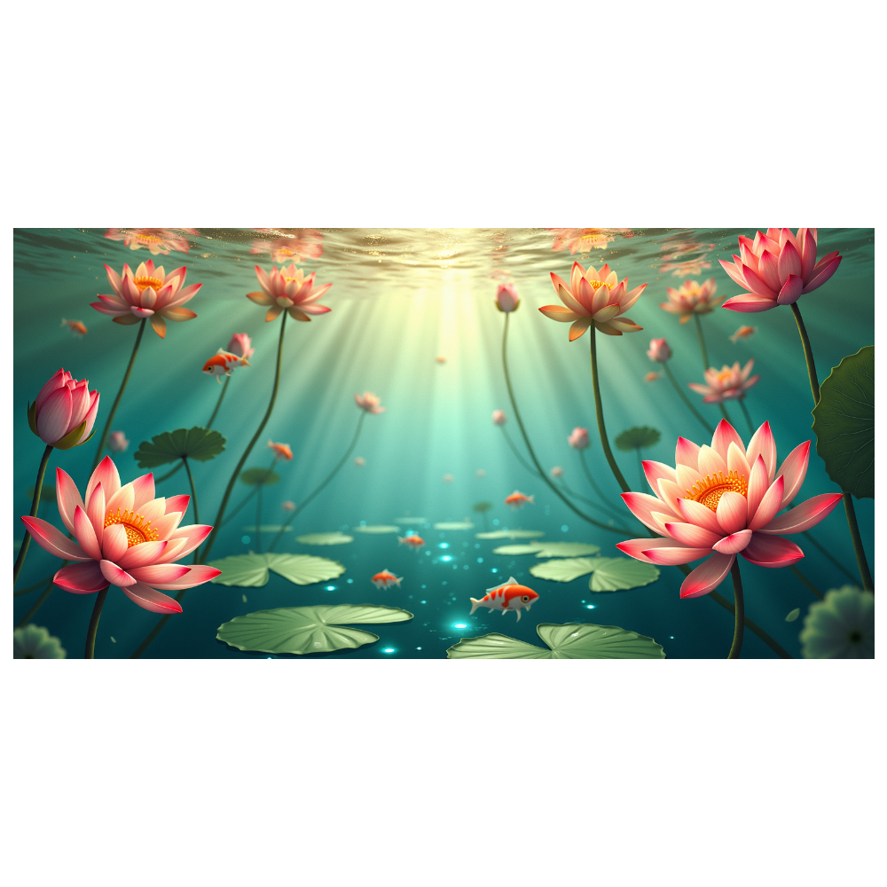 LUUFILx Beautiful Pink Lotus Backdrop Banner Magical Firefly Elements ...