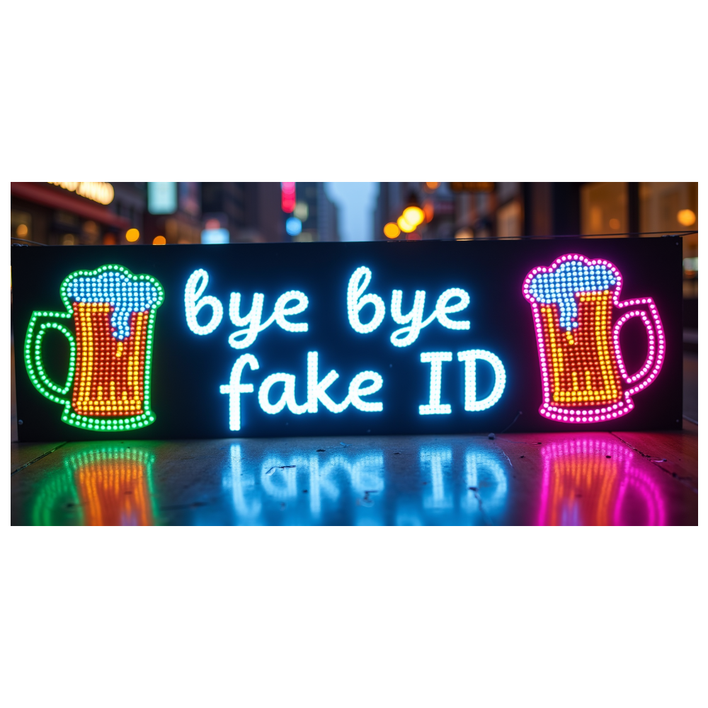 LUUFILx Beer Themed Banner with Cheers Image and bye bye fake ID Text ...