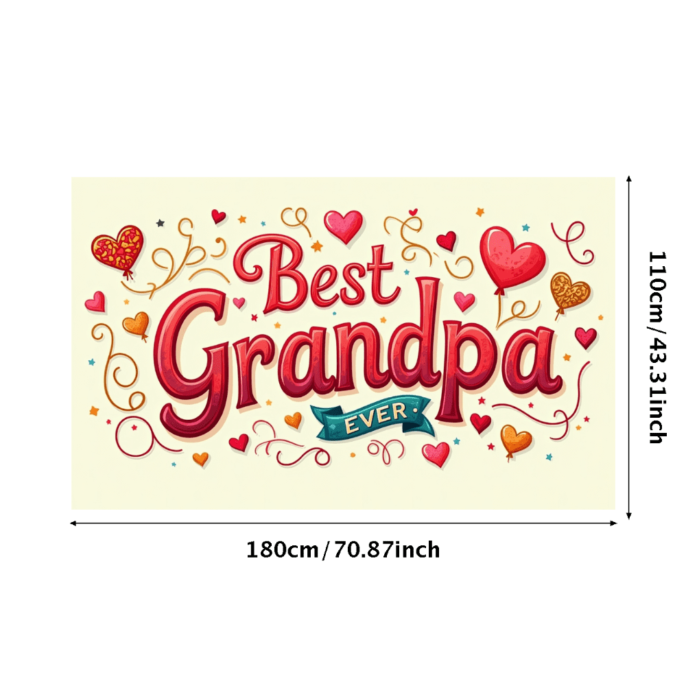 LUUFILx Best Grandpa Ever Backdrop Banner Grandfather Day Party ...