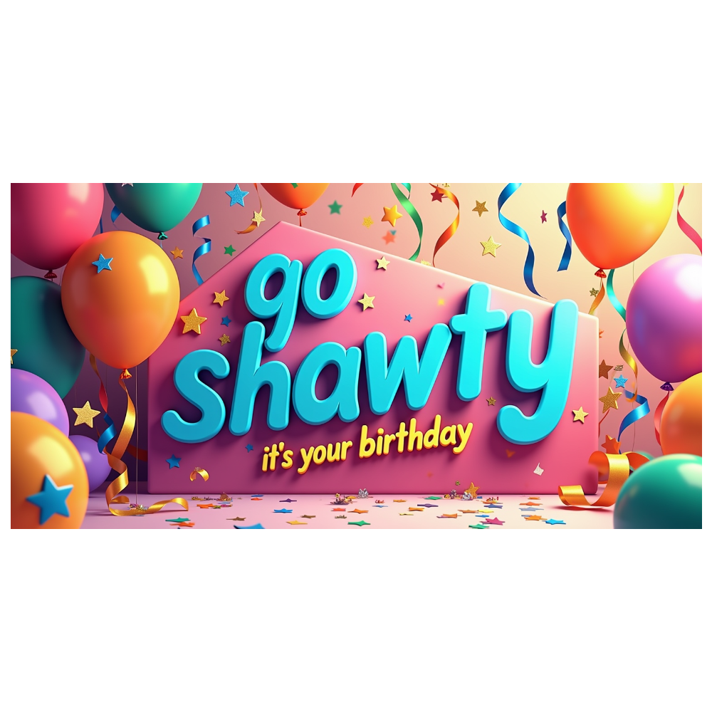 LUUFILx Birthday Backdrop Colorful Balloons Background Go Shawty Its ...