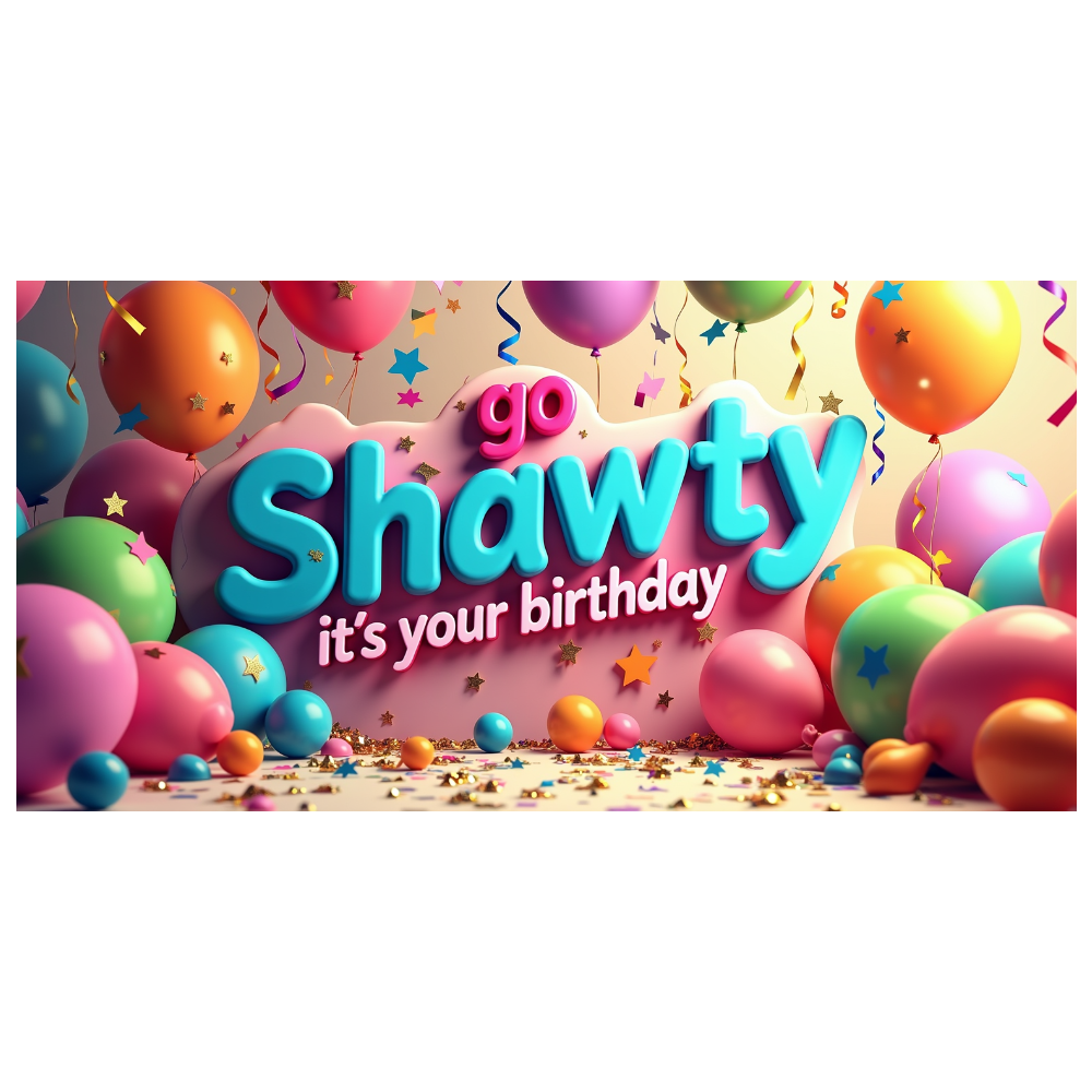 LUUFILx Birthday Backdrop Colorful Balloons Background Go Shawty Its ...