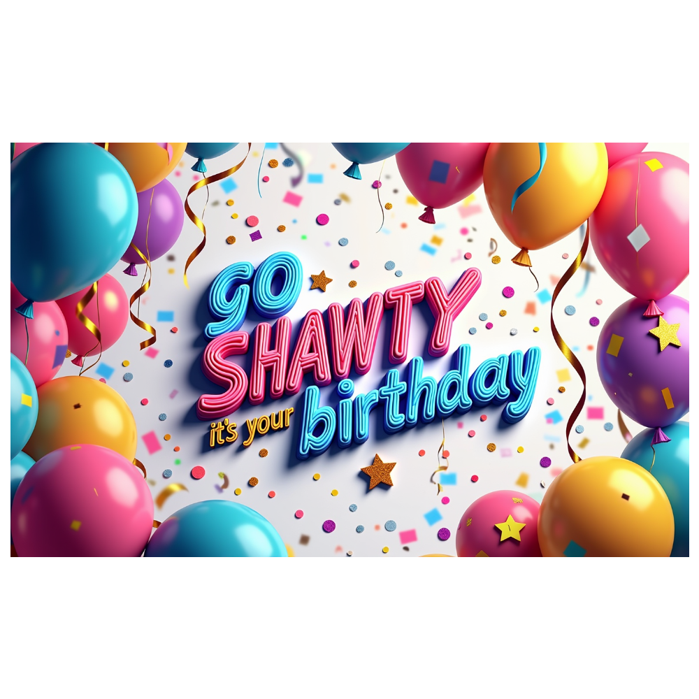 LUUFILx Birthday Backdrop Colorful Balloons Background Go Shawty Its ...