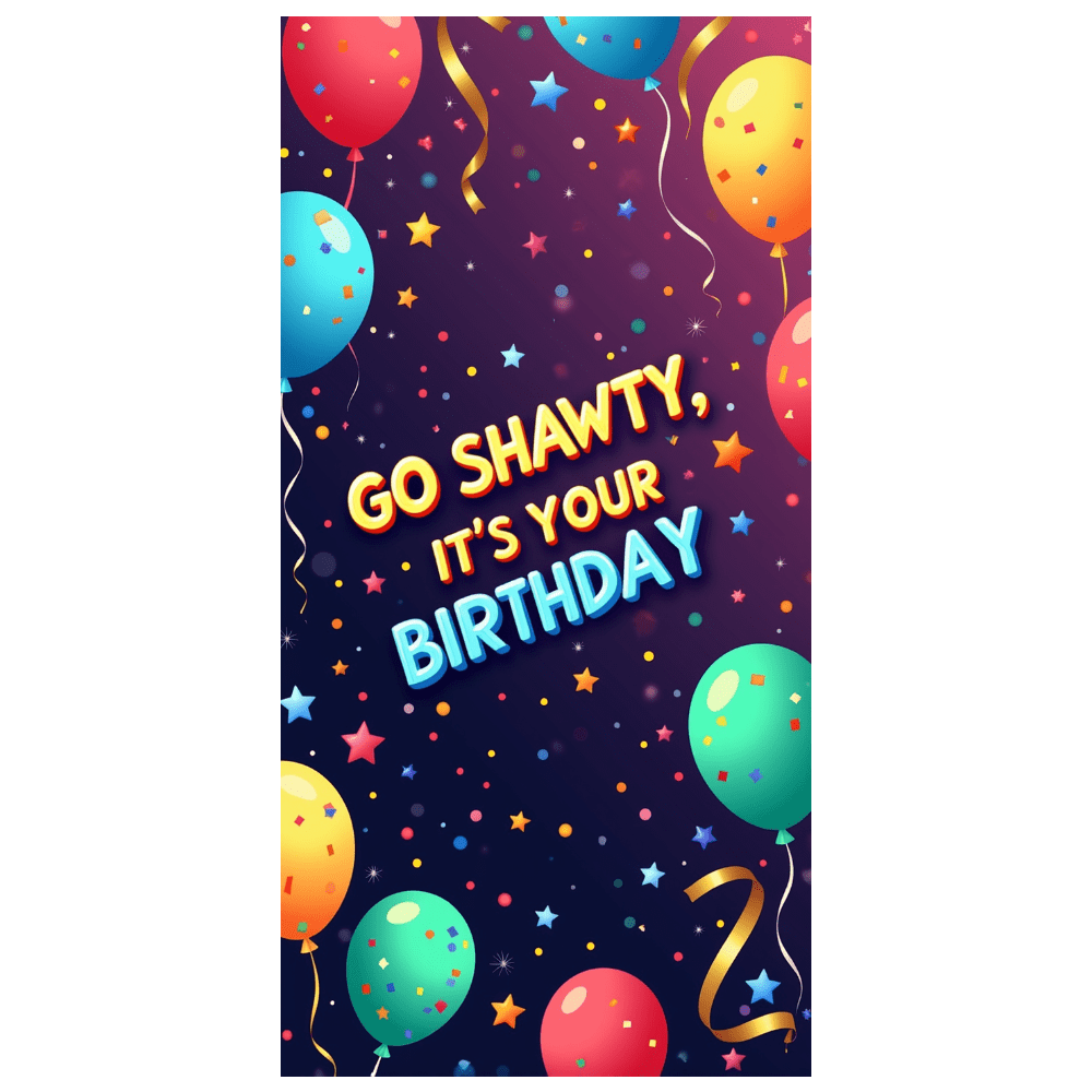 LUUFILx Birthday Backdrop Colorful Balloons Background Go Shawty Its ...